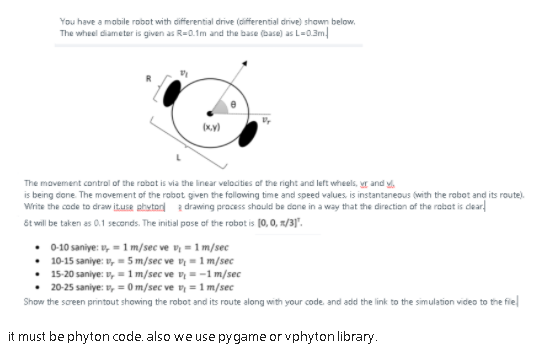 Solved You have a mobile robot with differential drive | Chegg.com