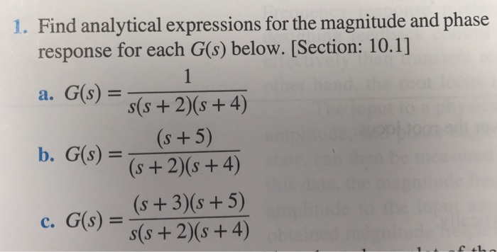 1. Find analytical expressions for the magnitude and | Chegg.com