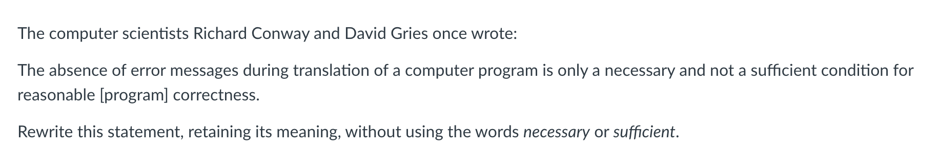 Solved Create a universal conditional statement in the | Chegg.com