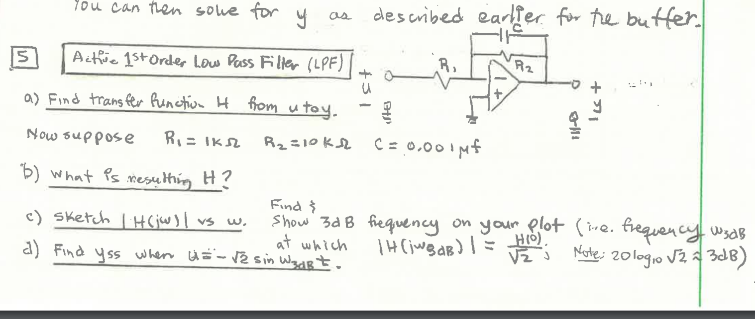 10u can then solve for y as described earlier for the | Chegg.com