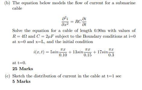 Solved (b) The equation below models the flow of current for | Chegg.com