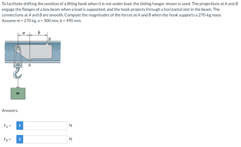 Solved To facilitate shifting the position of a lifting hook | Chegg.com