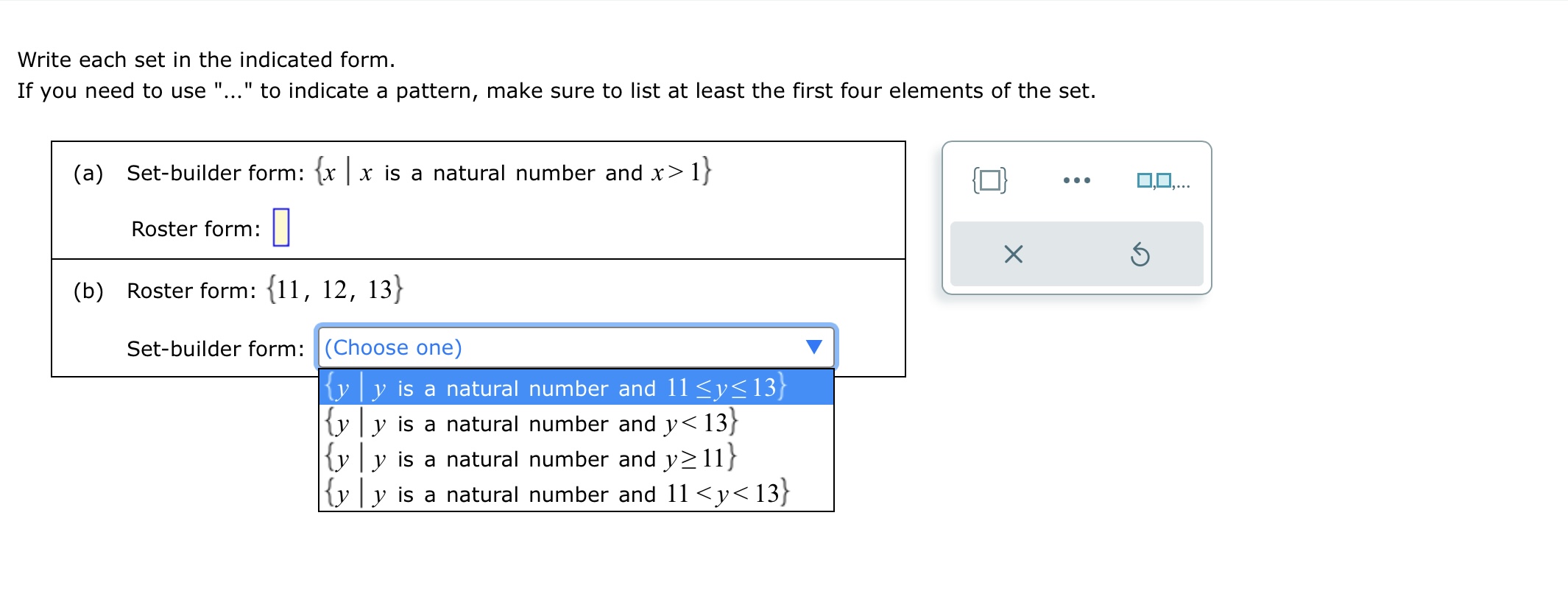 Solved Write each set in the indicated form. If you need to | Chegg.com