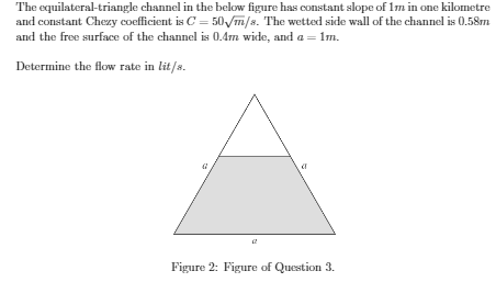 Solved The equilateral-triangle channel in the below figure | Chegg.com