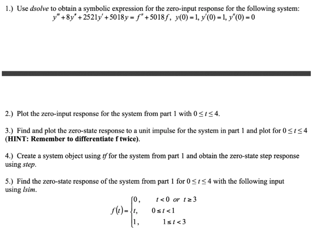 Solved 1.) Use dsolve to obtain a symbolic expression for | Chegg.com