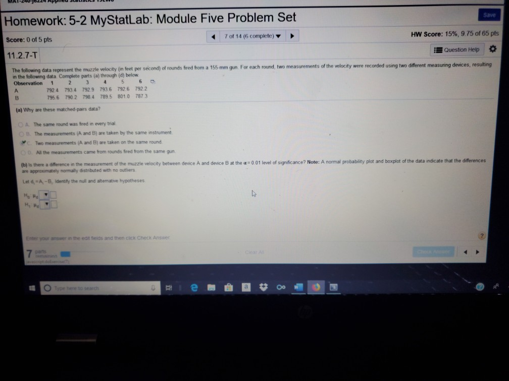 Solved Homework: 5-2 MyStatLab: Module Five Problem Set Save | Chegg.com