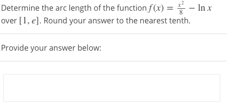 Solved Determine the arc length of the function | Chegg.com