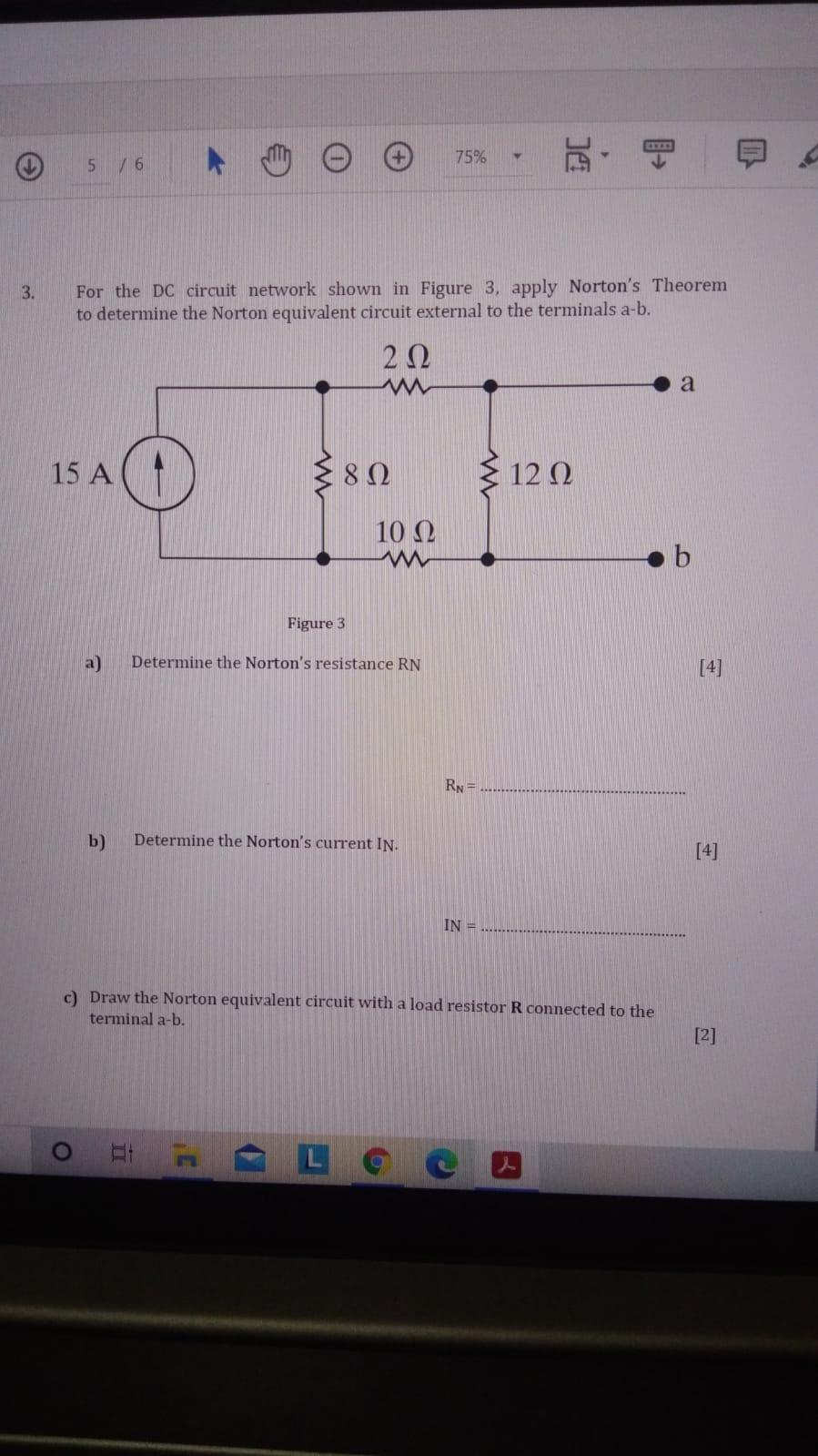 Solved For the DC circuit network shown in Figure 3, apply | Chegg.com