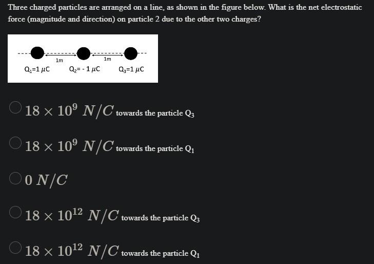 Solved Three charged particles are arranged on a line, as | Chegg.com