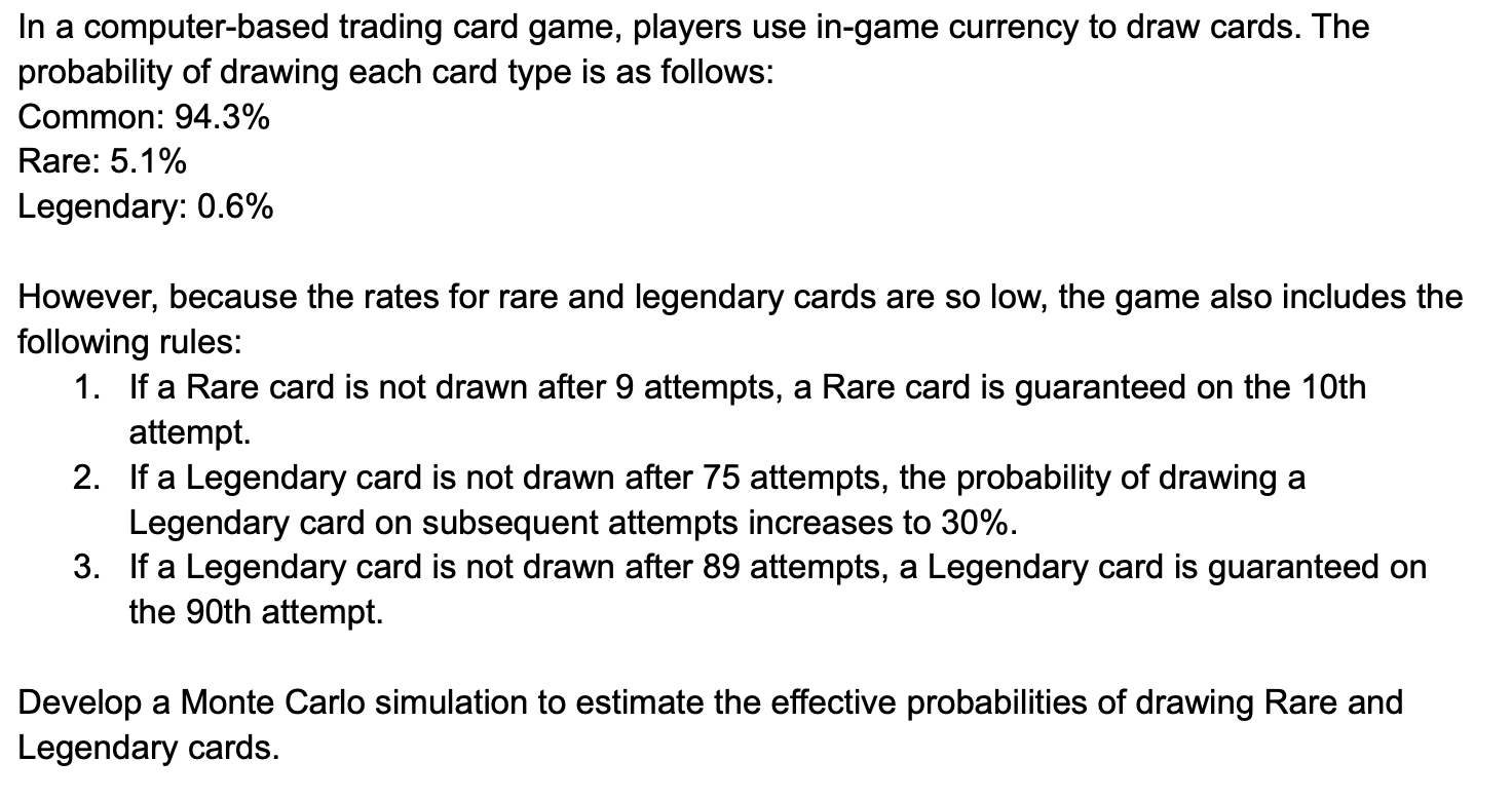 Solved In a computer-based trading card game, players use | Chegg.com