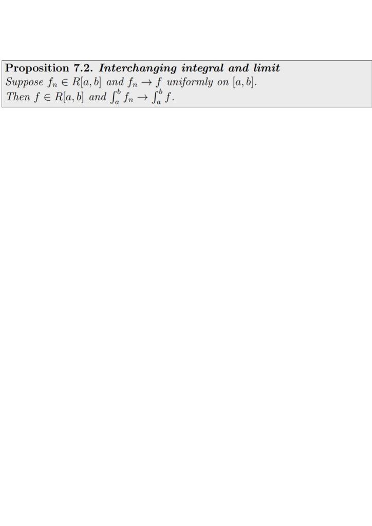 Solved Proposition 7.2. Interchanging integral and limit | Chegg.com