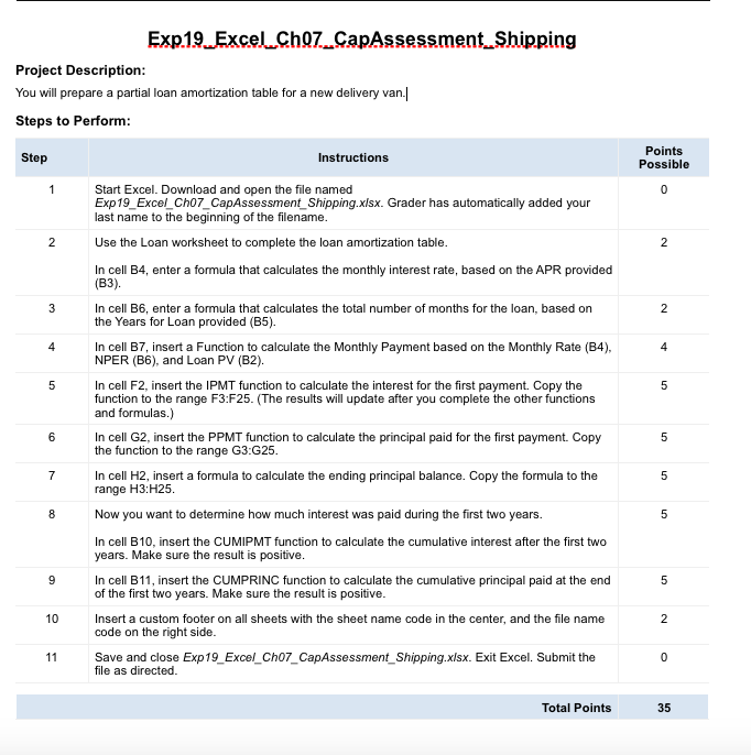 Solved Exp19 Excel_Ch07_CapAssessment_Shipping Project | Chegg.com