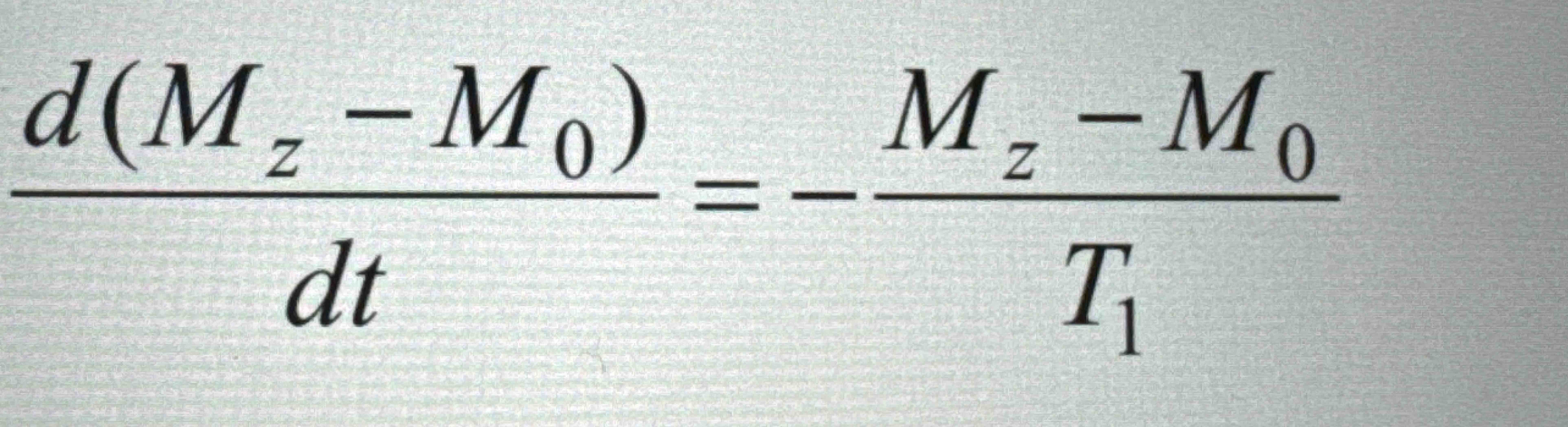 Solved d(Mz-M0)dt=-Mz-M0T1 | Chegg.com