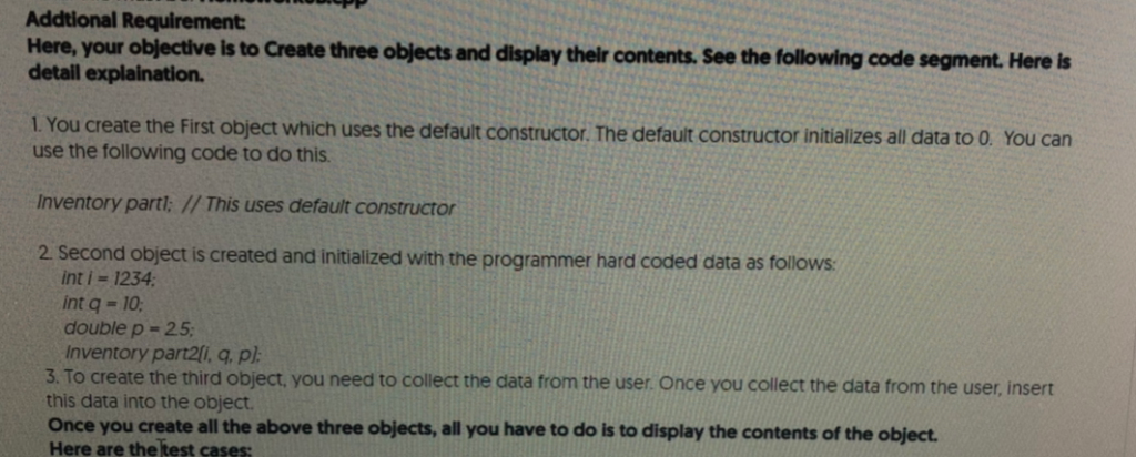 Solved 7 Inventory Class Design an Inventory class that can | Chegg.com