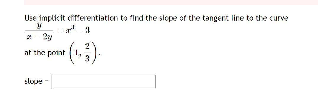 Solved Use implicit differentiation to find the slope of the | Chegg.com