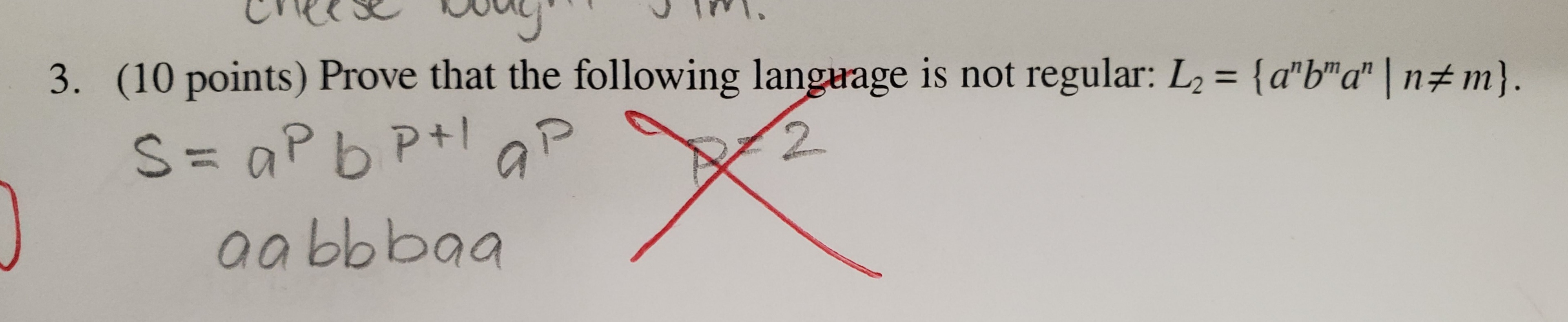 Solved 3. (10 points) Prove that the following langxage is | Chegg.com