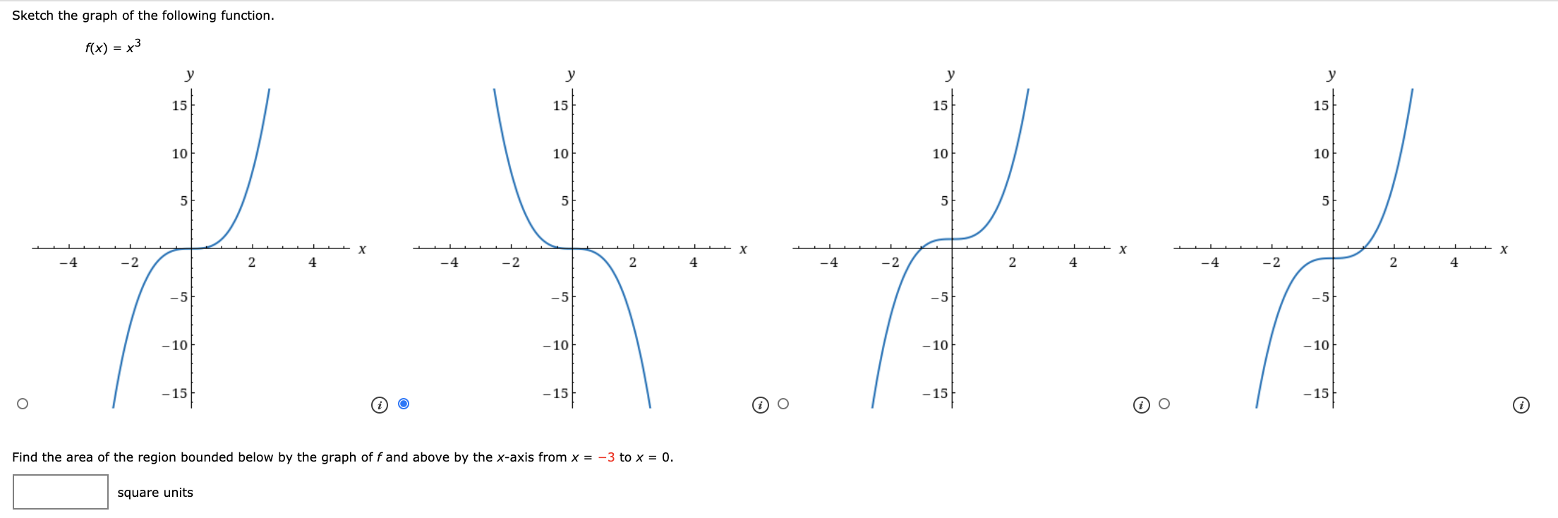 Solved Sketch the graph of the following function. f(x) = x3 | Chegg.com