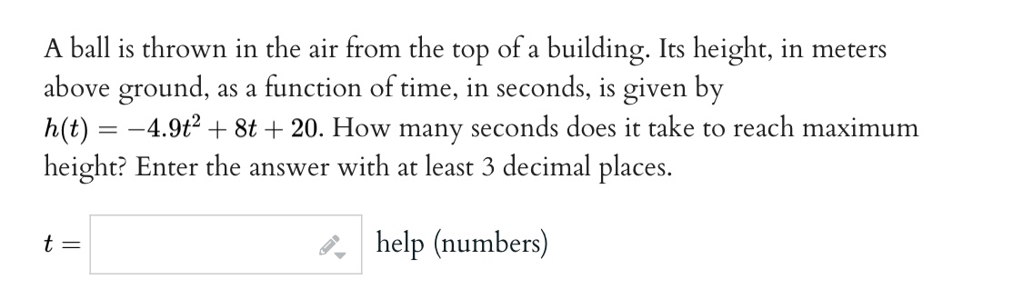 Solved A ball is thrown in the air from the top of a | Chegg.com