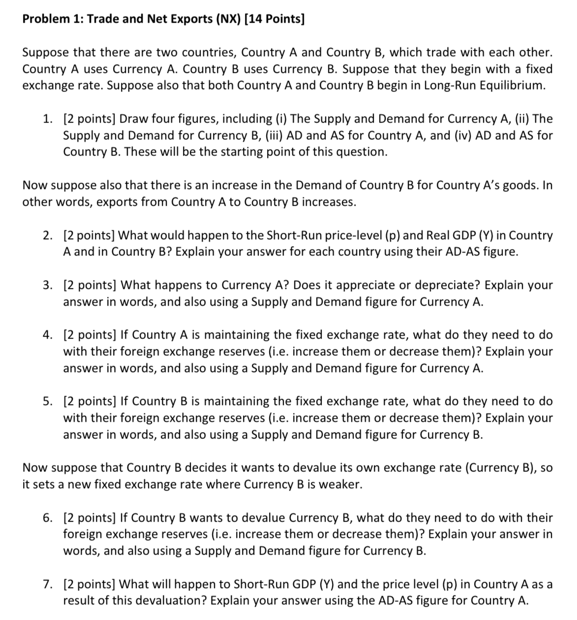 Solved Problem 1: Trade and Net Exports (NX) [14 ﻿Points] | Chegg.com