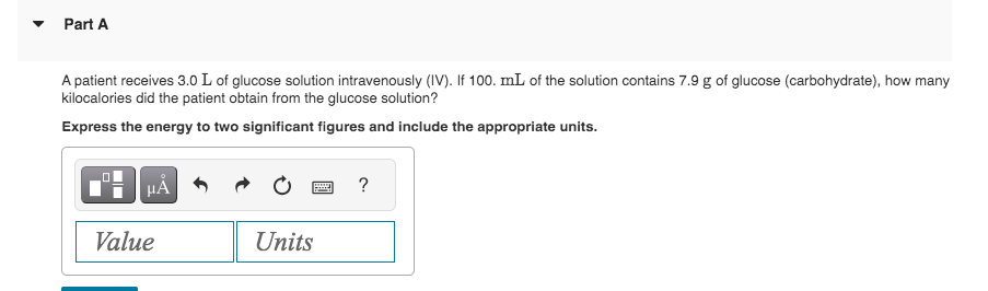 Solved Part AA patient receives 3.0L ﻿of glucose solution | Chegg.com