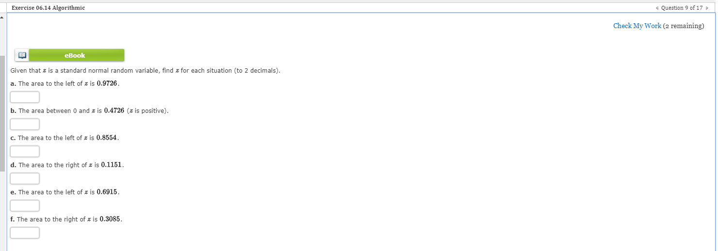 Solved Exercise 06.14 Algorithmic Question 9 of 17 Check My | Chegg.com