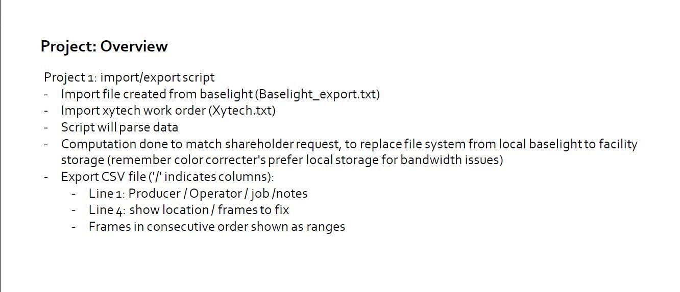 Solved Project: Overview Project 1: import/exportscript - | Chegg.com