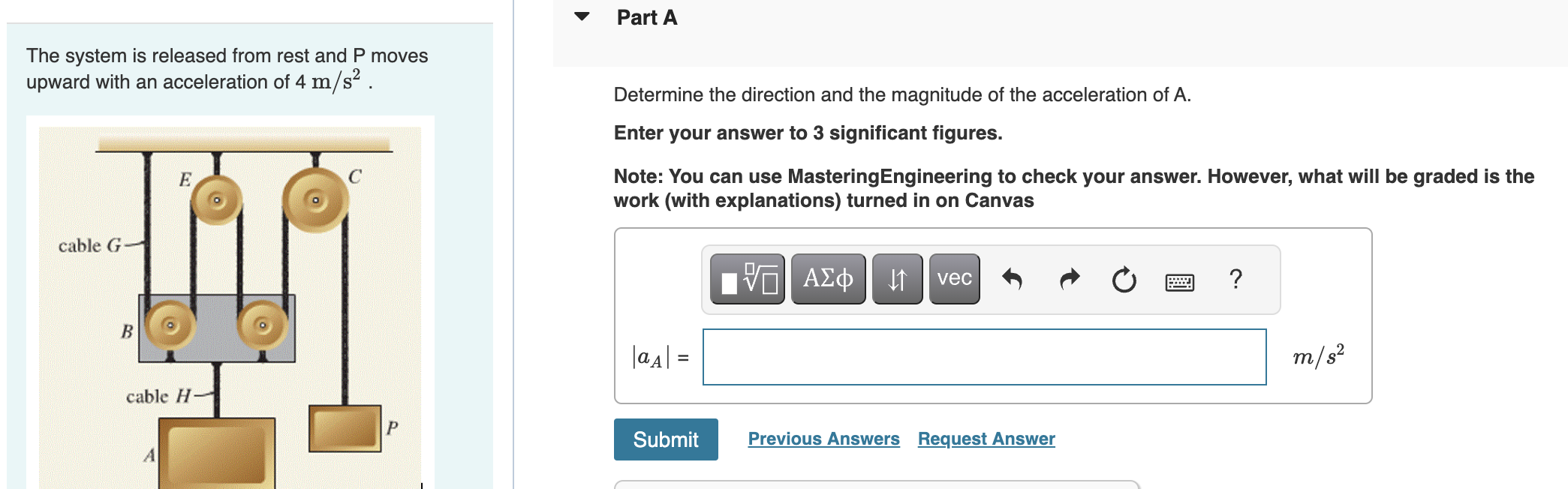 Solved Part AThe system is released from rest and P | Chegg.com