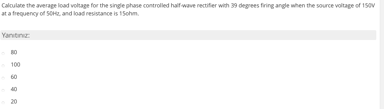 Solved Calculate the average load voltage for the single | Chegg.com