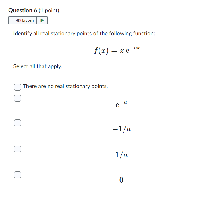 Solved Identify all real stationary points of the following | Chegg.com