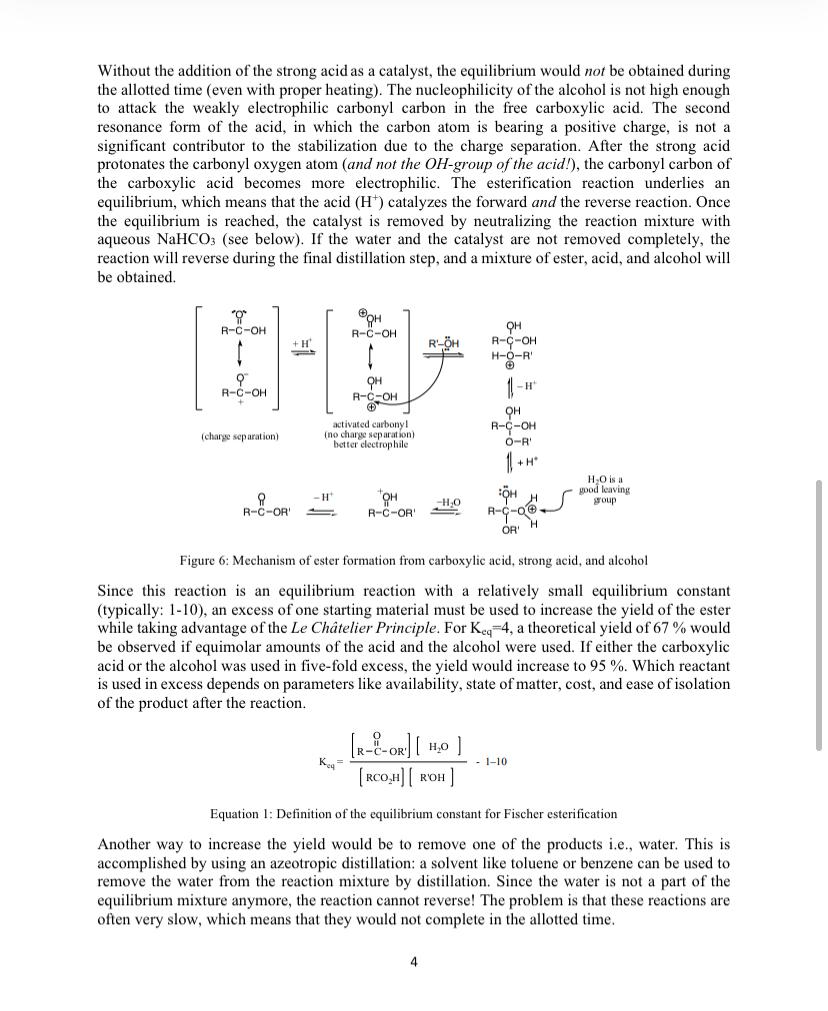 Solved Experiment 8: Fischer Esterification - Synthesis of | Chegg.com