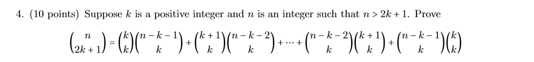 Solved 4. (10 points) Suppose k is a positive integer and n | Chegg.com