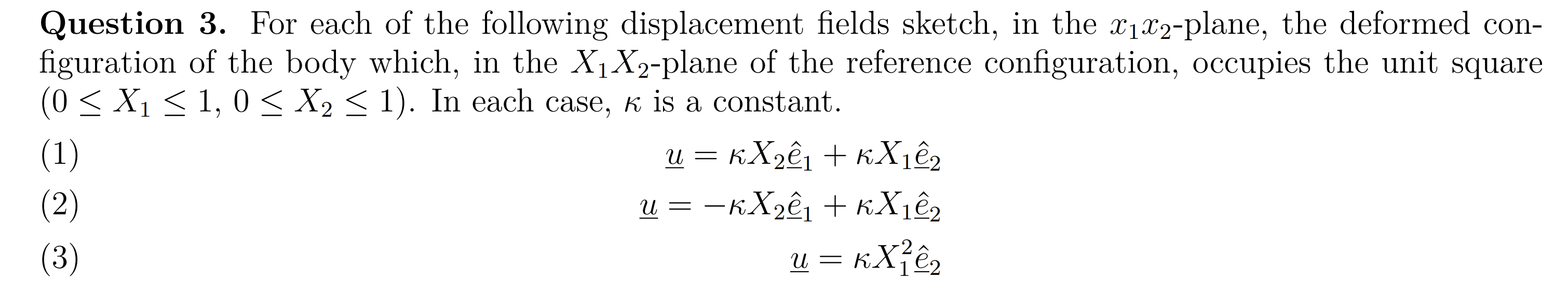 Solved Question 3. For each of the following displacement | Chegg.com