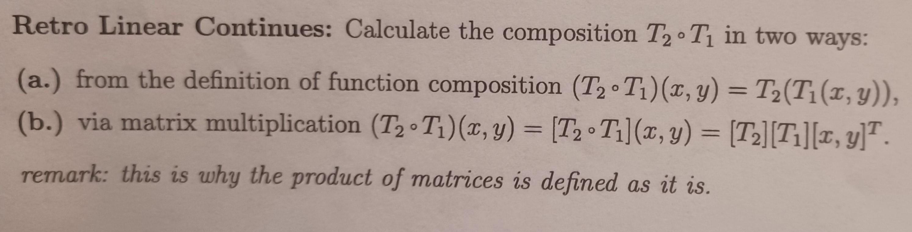 Solved Linear Algebra Flashback! Let T: R → Rm the standard | Chegg.com