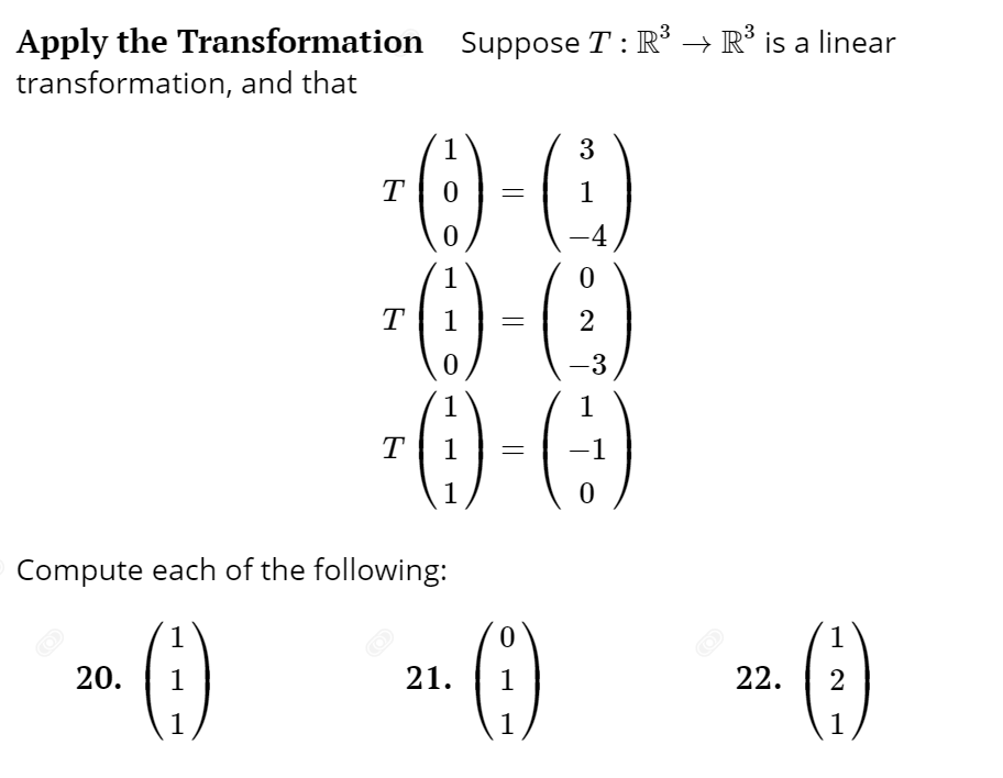 Solved Apply the Transformation Suppose T : R Suppose T:R3 + | Chegg.com
