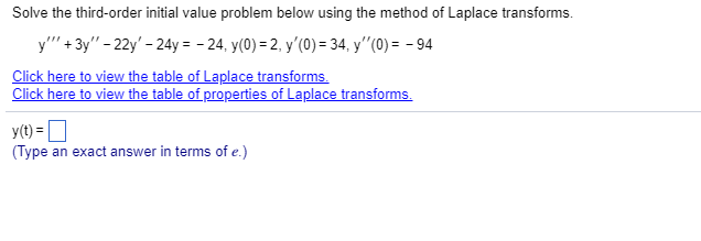 Solved Solve the third-order initial value problem below | Chegg.com