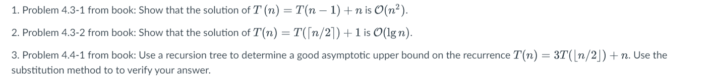 Solved 1. Problem 4.3−1 from book: Show that the solution of | Chegg.com