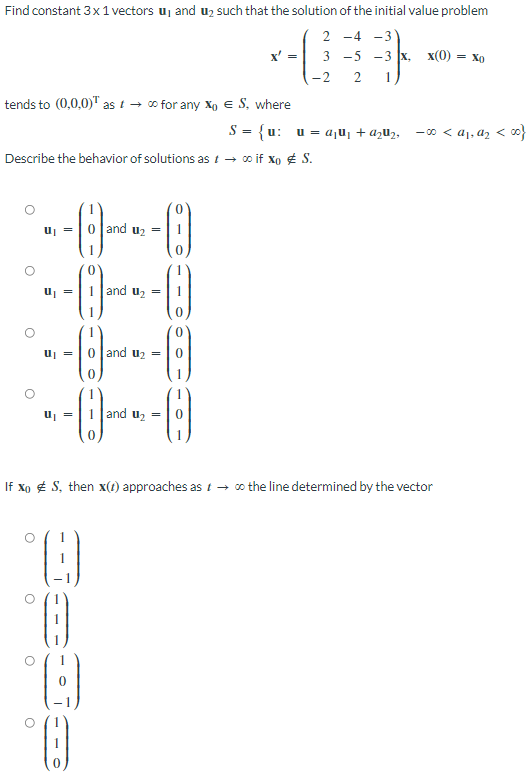 Solved 2 Find constant 3x1 vectors u, and uz such that the | Chegg.com
