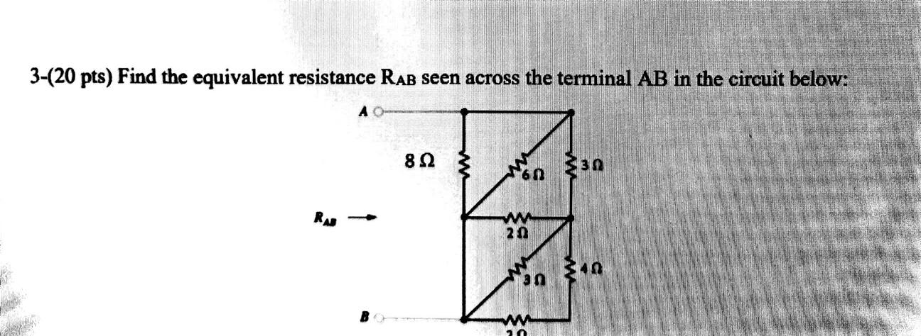 Solved 3-(20 pts) Find the equivalent resistance Rab seen | Chegg.com