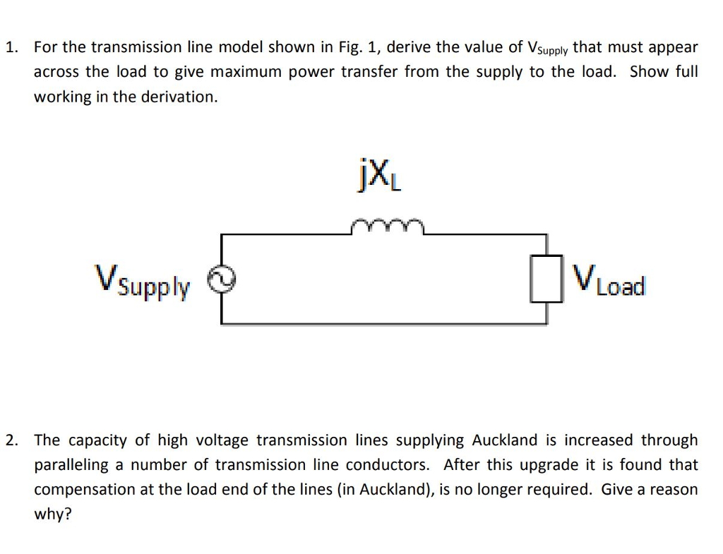 Solved For the transmission line model shown in Fig. 1, | Chegg.com