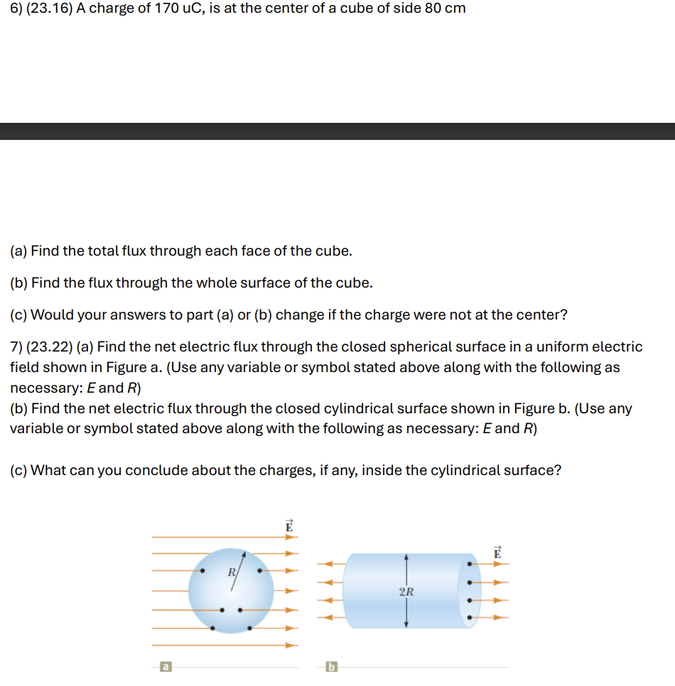 Solved 6) (23.16) ﻿A charge of 170 ﻿uC , ﻿is at the center | Chegg.com
