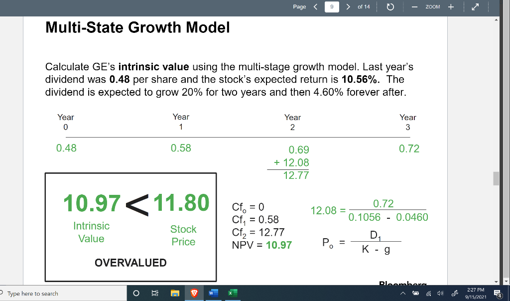 Solved Page of 14 0 ZOOM + Multi-State Growth Model | Chegg.com