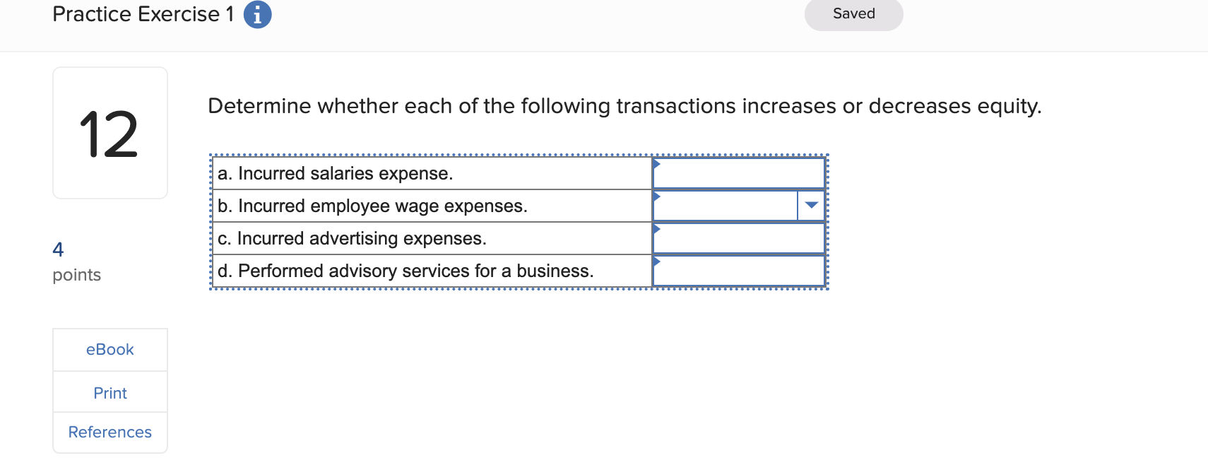 Solved Determine whether each of the following transactions | Chegg.com