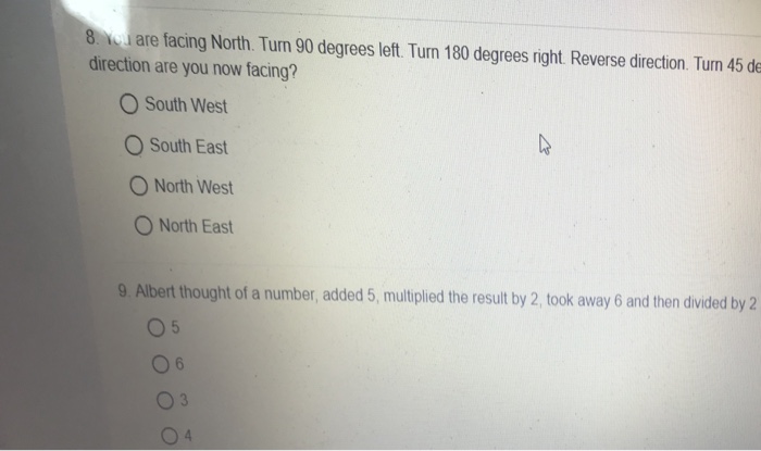 are facing North. Turn 90 degrees left. Turn 180 | Chegg.com