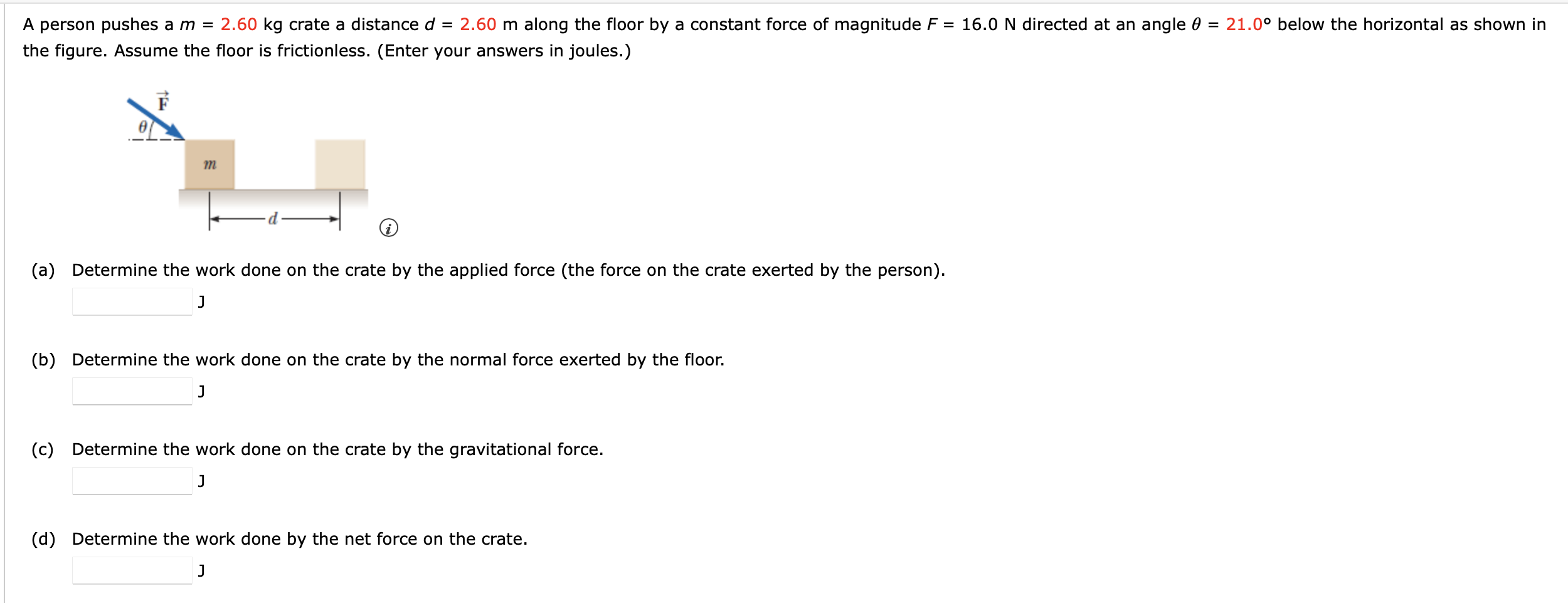 Solved the figure. Assume the floor is frictionless. (Enter | Chegg.com