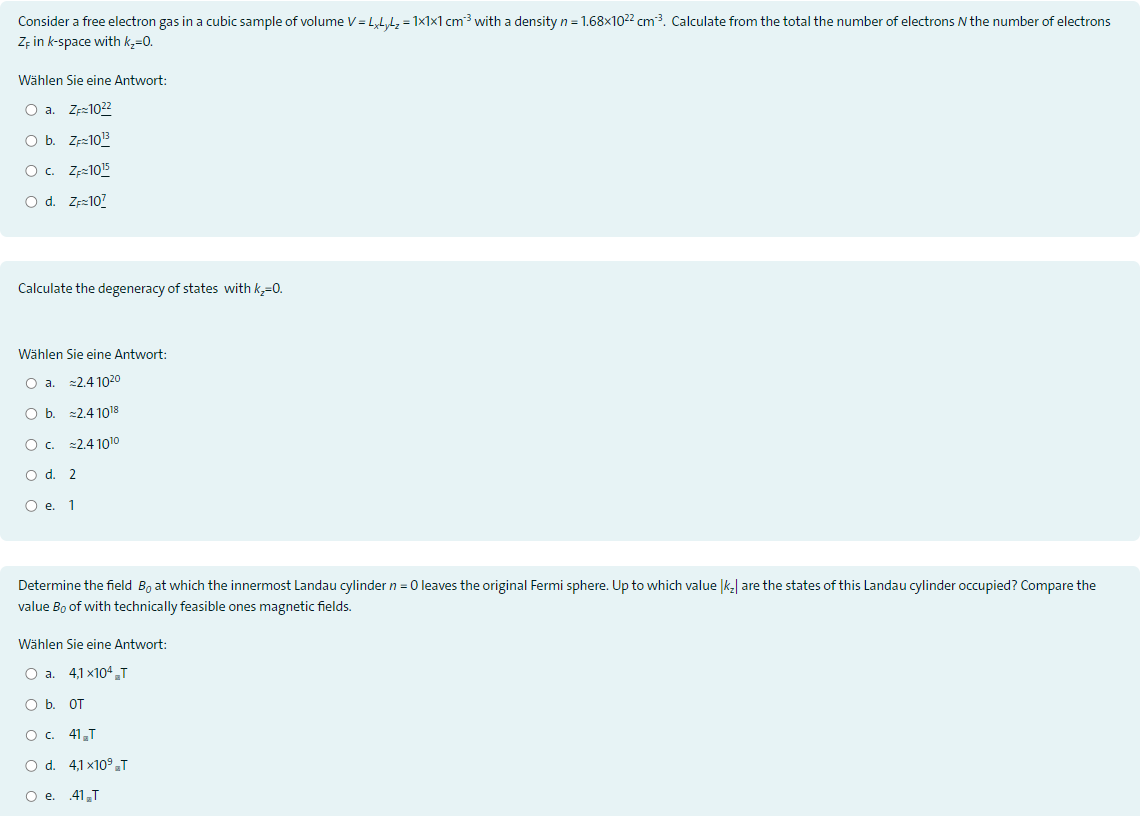 Solved Consider a free electron gas in a cubic sample of | Chegg.com