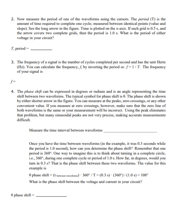 Activity #3 - Phase and Phase Shift Relationship in | Chegg.com