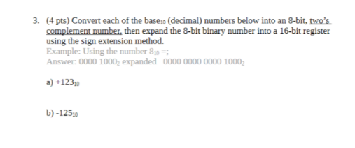 Solved Convert Each Of The Base10 Decimal Numbers Below