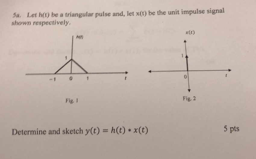 Solved 5a, Let h(t) be a triangular pulse and, let X(t) be | Chegg.com