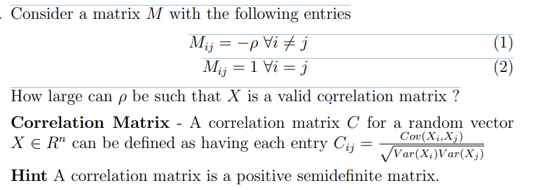 Solved Consider a matrix M with the following entries | Chegg.com