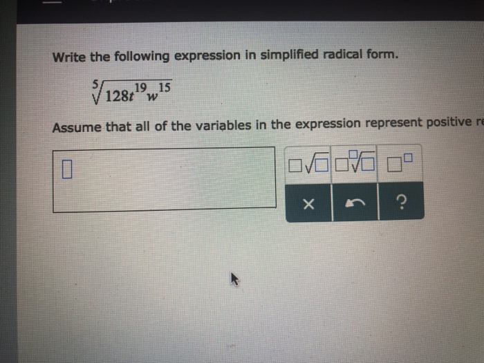 Solved Write the following expression in simplified radical | Chegg.com